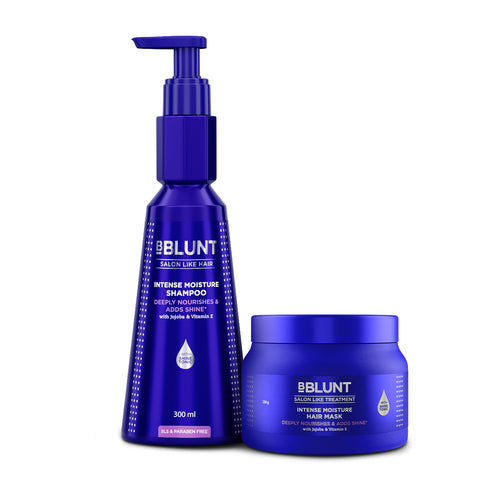 BBlunt Hydrated & Happy Hair Combo (Intense Moisture Shampoo + Intense ...